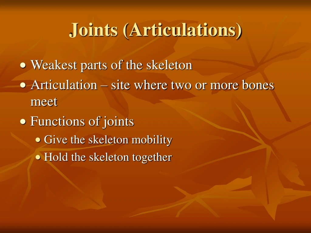 PPT - Joints (Articulations) PowerPoint Presentation, free download ...
