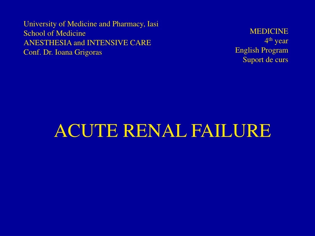 PPT - ACUTE RENAL FAILURE PowerPoint Presentation, free download - ID:8600709