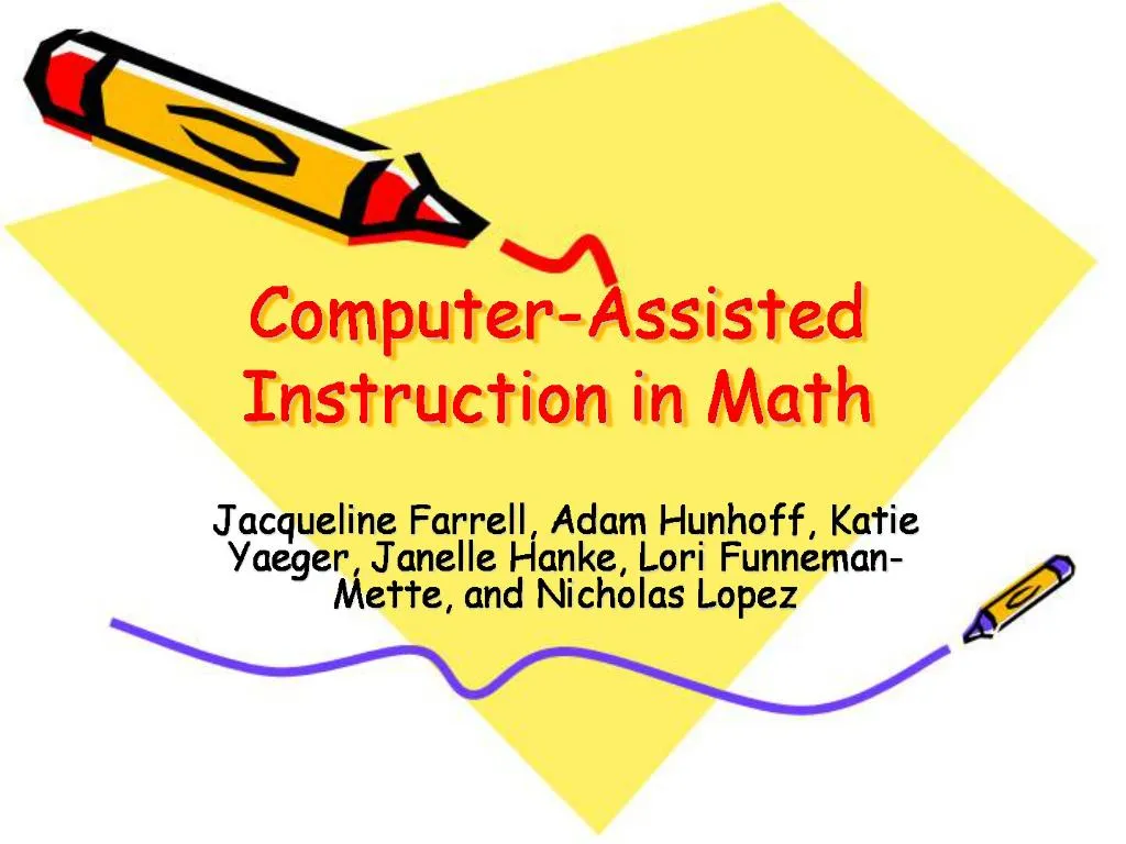 PPT - Computer-Assisted Instruction in Math PowerPoint Presentation ...