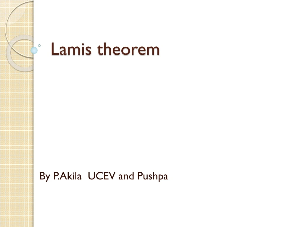 PPT - Lamis theorem PowerPoint Presentation, free download - ID:8615395