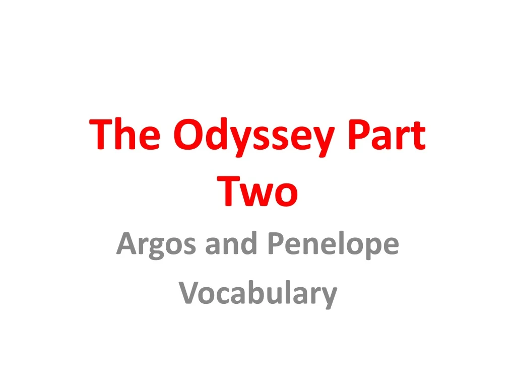 PPT - The Odyssey Part Two PowerPoint Presentation, free download - ID ...