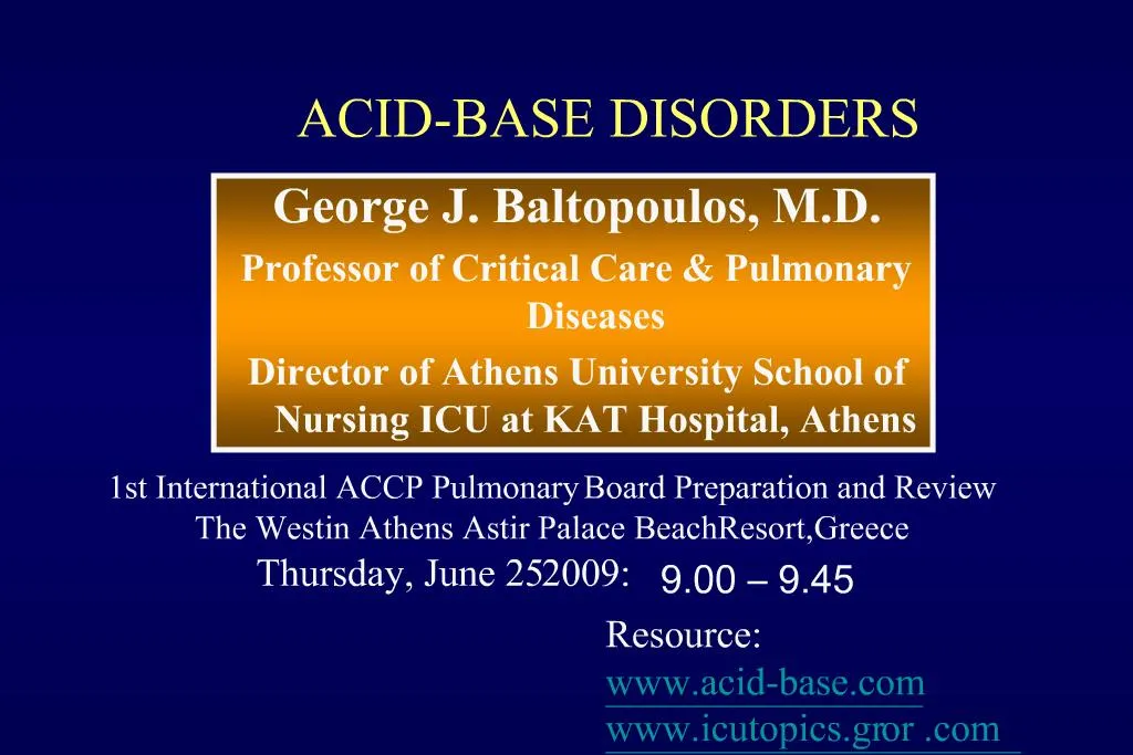 PPT - ACID-BASE DISORDERS PowerPoint Presentation, free download - ID ...