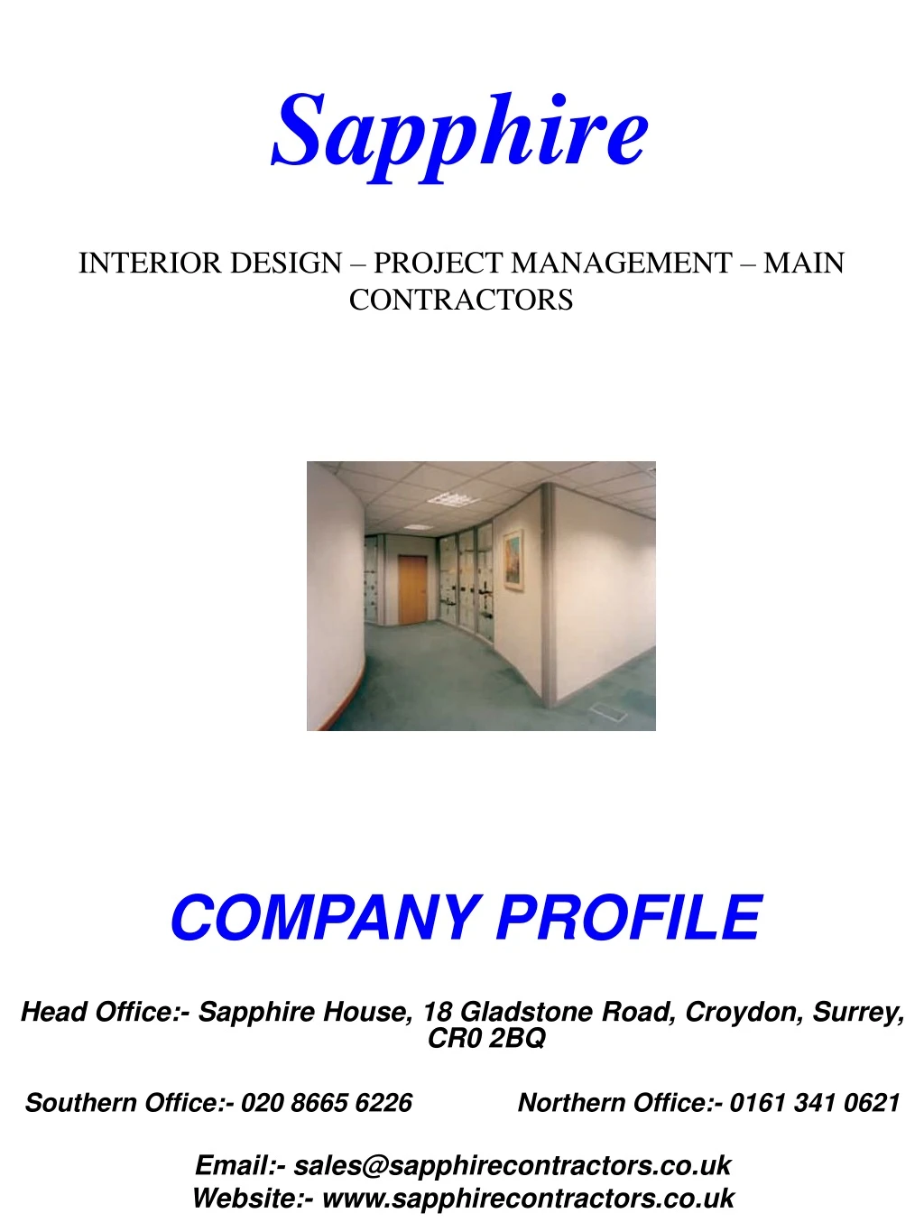 PPT - Sapphire INTERIOR DESIGN – PROJECT MANAGEMENT – MAIN CONTRACTORS ...