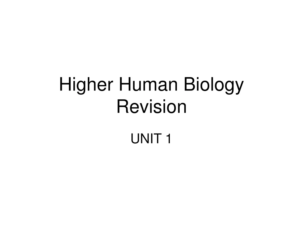 PPT - Higher Human Biology Revision PowerPoint Presentation, free ...