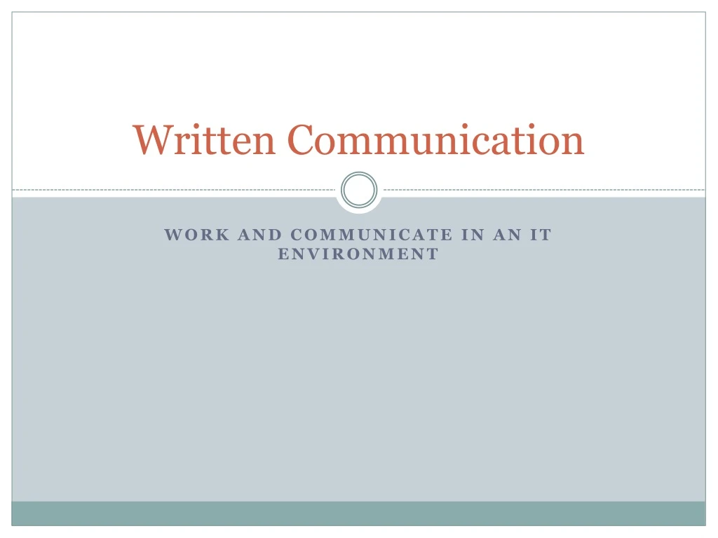 PPT - Written Communication PowerPoint Presentation, free download - ID ...