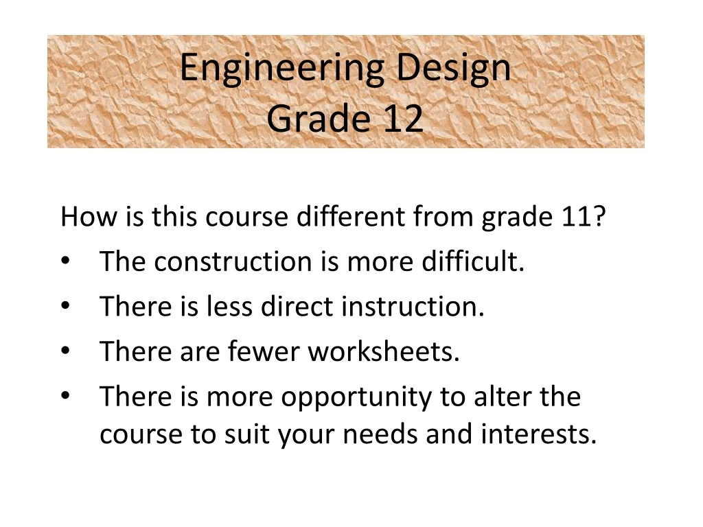 PPT - Engineering Design Grade 12 PowerPoint Presentation, free ...