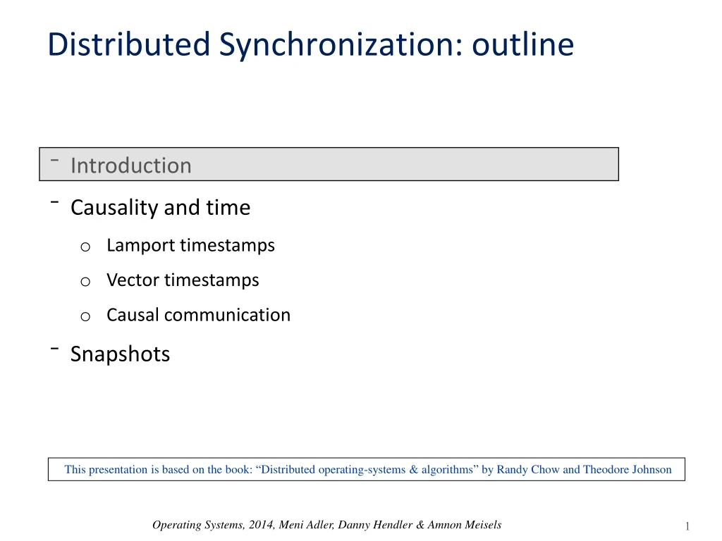 PPT - Distributed Synchronization: outline PowerPoint Presentation ...