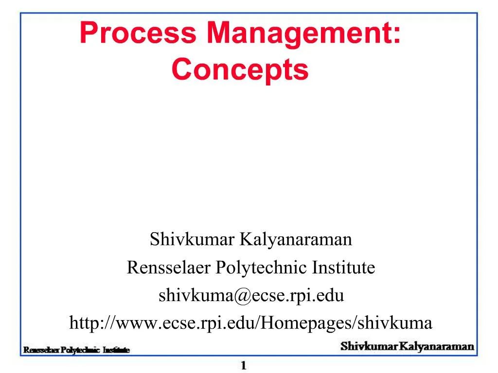 PPT - Process Management: Concepts PowerPoint Presentation, free ...
