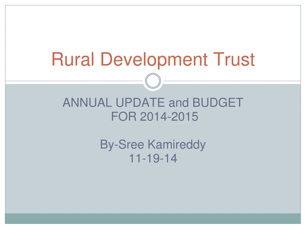PPT - Rural Development Trust PowerPoint Presentation, free download ...
