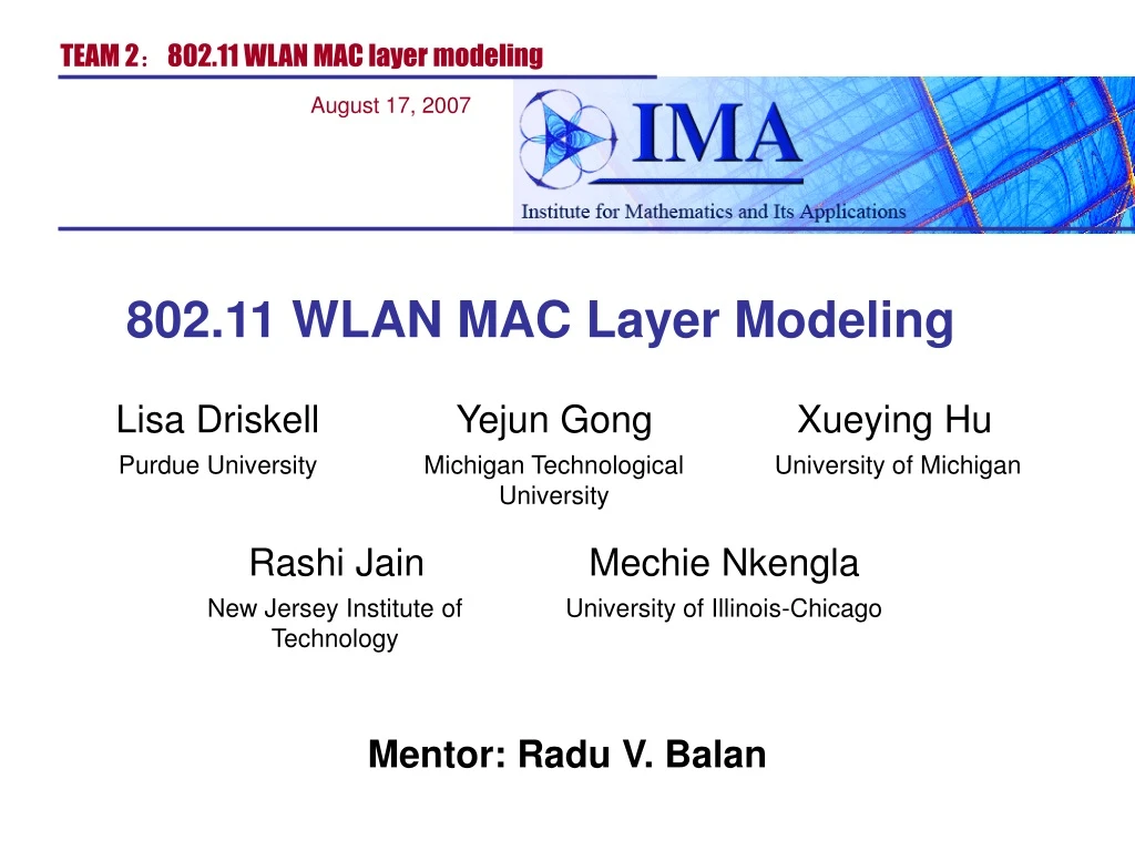 PPT - Mentor: Radu V. Balan PowerPoint Presentation, free download - ID ...