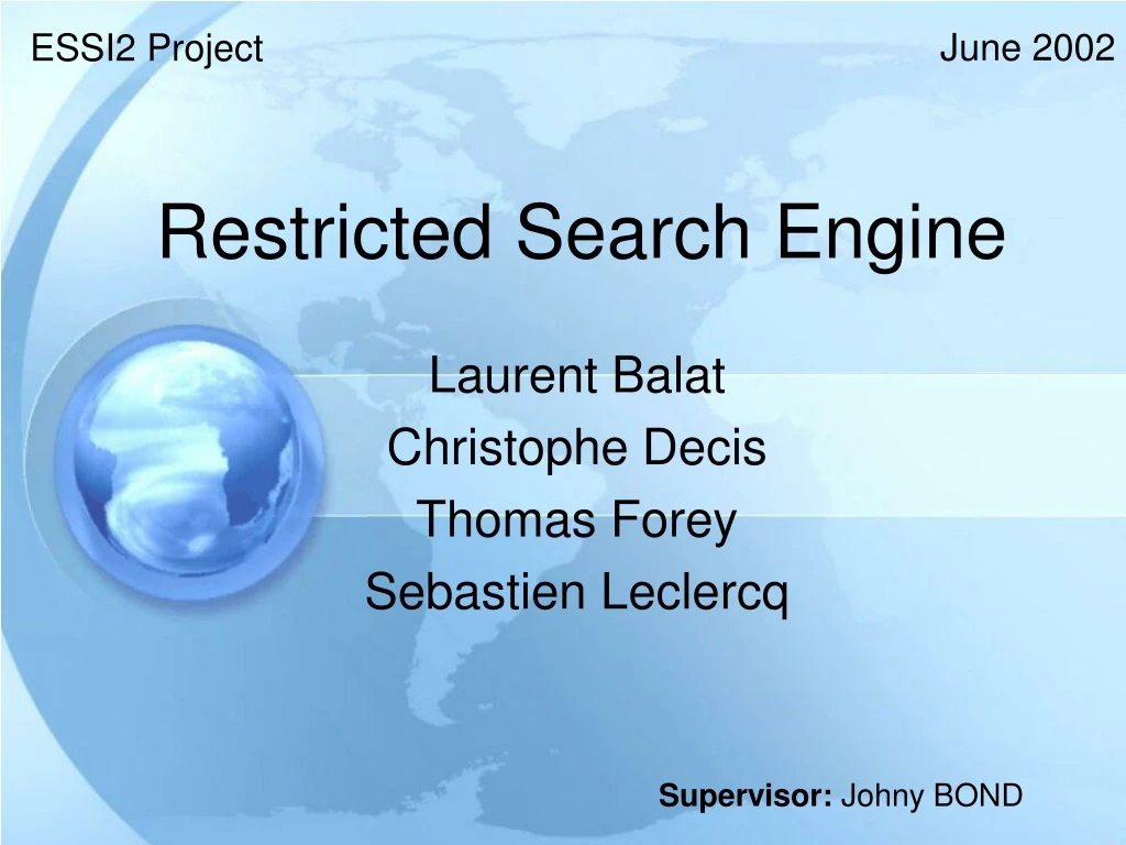 PPT - Restricted Search Engine PowerPoint Presentation, free download ...