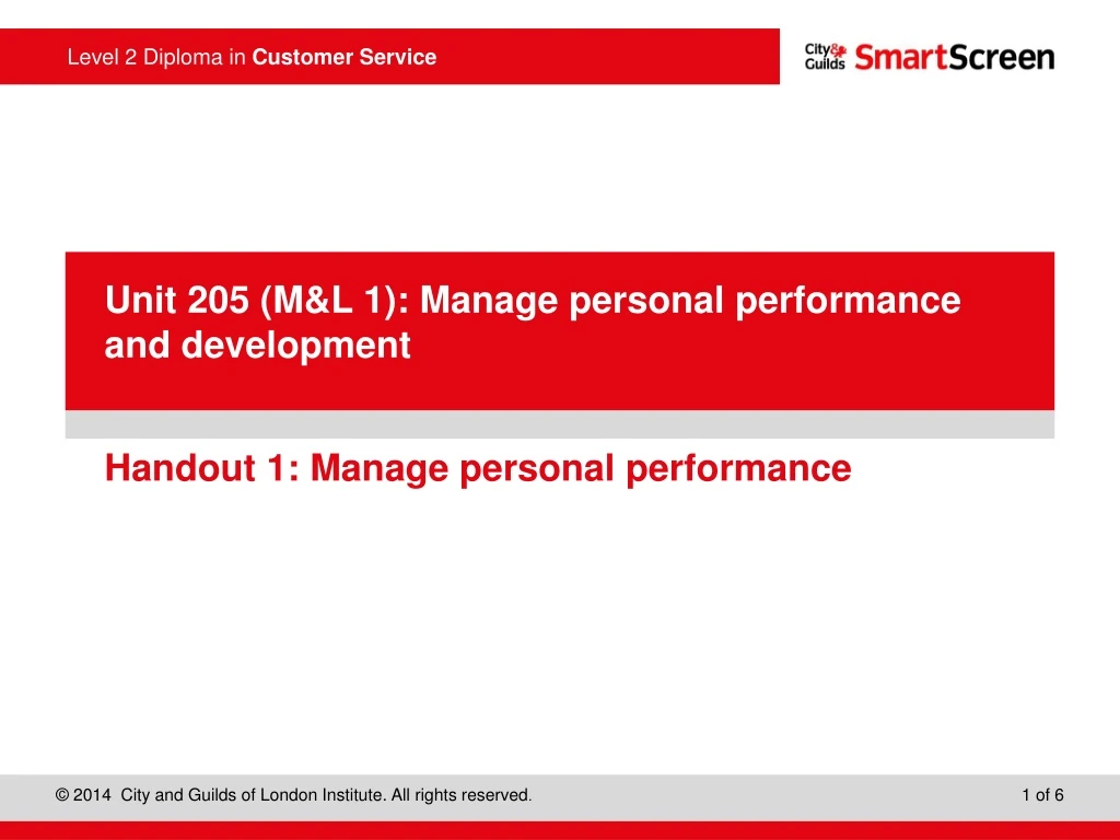 PPT - Handout 1: Manage personal performance PowerPoint Presentation ...