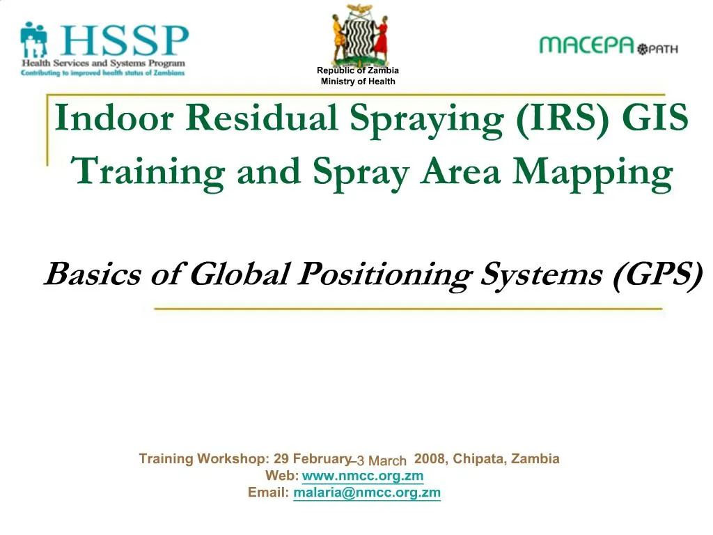 PPT - Indoor Residual Spraying IRS GIS Training and Spray Area Mapping ...