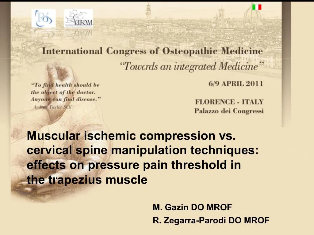 PPT - Muscular ischemic compression vs. cervical spine manipulation ...