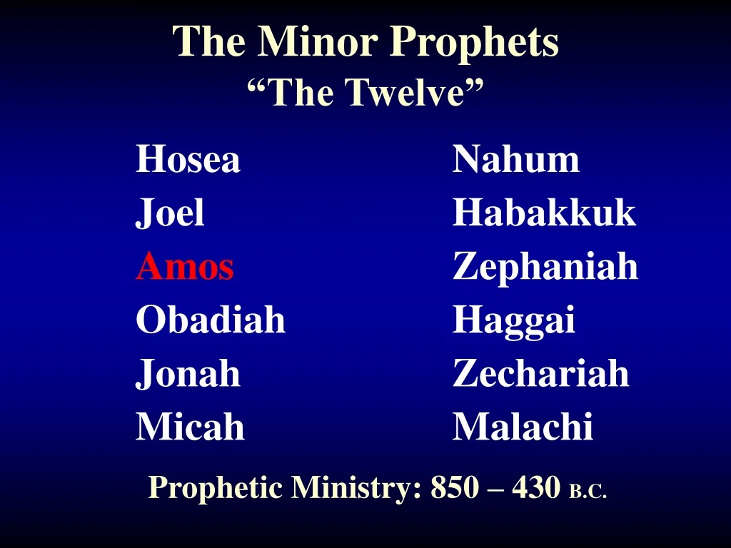 PPT - The Minor Prophets “The Twelve” PowerPoint Presentation, free ...