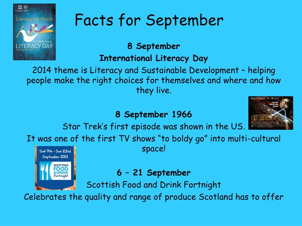 PPT - Facts for September PowerPoint Presentation, free download - ID ...