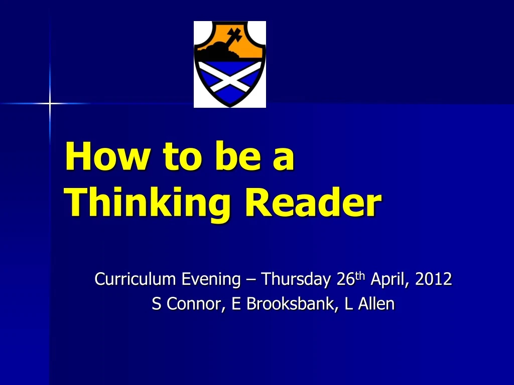 PPT - How to be a Thinking Reader PowerPoint Presentation, free ...