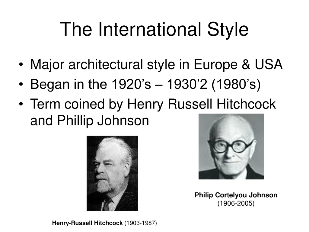 PPT - The International Style PowerPoint Presentation, free download ...