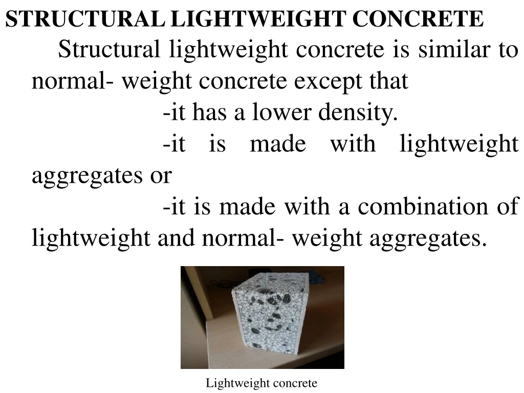 PPT - STRUCTURAL LIGHTWEIGHT CONCRETE PowerPoint Presentation, free ...