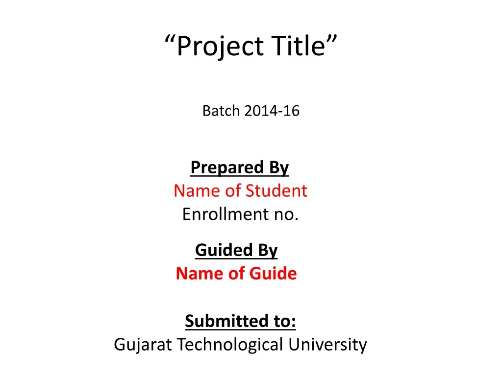 PPT - “Project Title” Batch 2014-16 PowerPoint Presentation, free ...