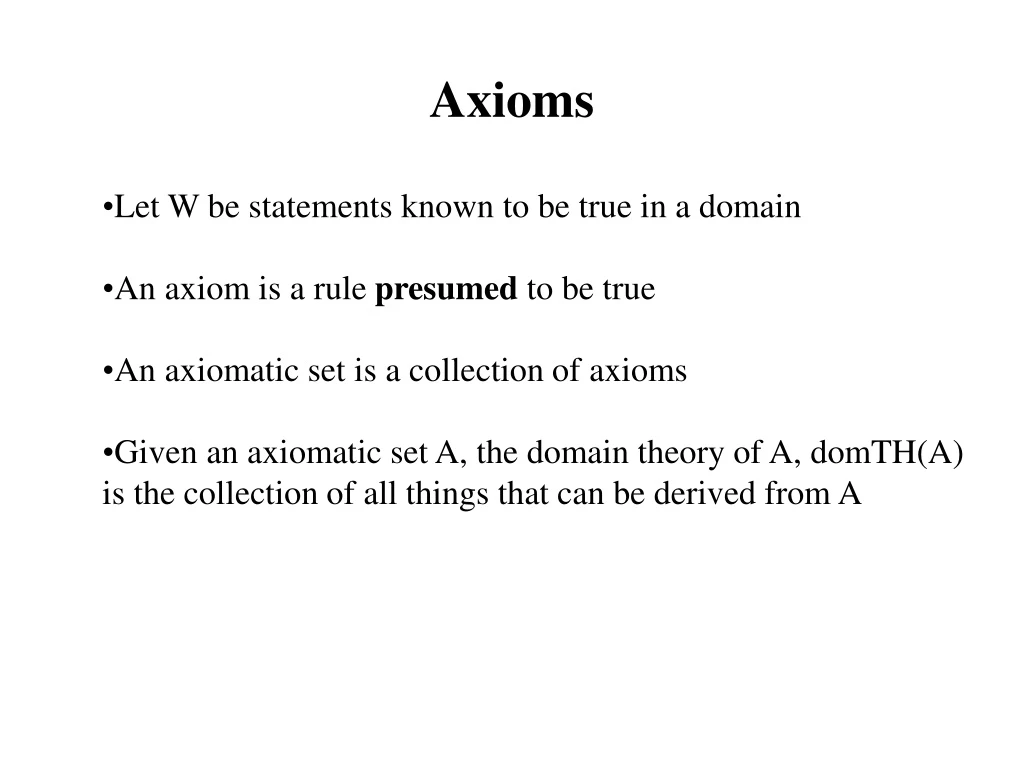 PPT - Axioms PowerPoint Presentation, free download - ID:8743460