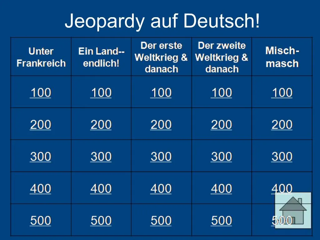 PPT - Jeopardy auf Deutsch PowerPoint Presentation, free download - ID ...