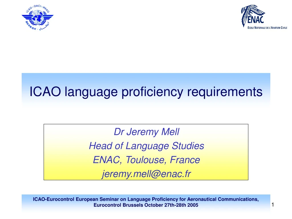 PPT - ICAO language proficiency requirements PowerPoint Presentation ...