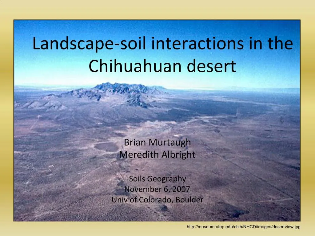 PPT - Landscape-soil interactions in the Chihuahuan desert PowerPoint ...