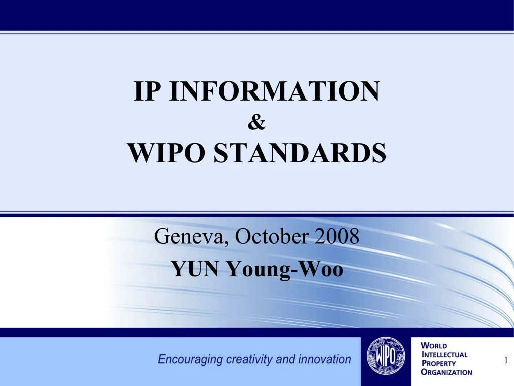 PPT - IP INFORMATION & WIPO STANDARDS PowerPoint Presentation, free ...