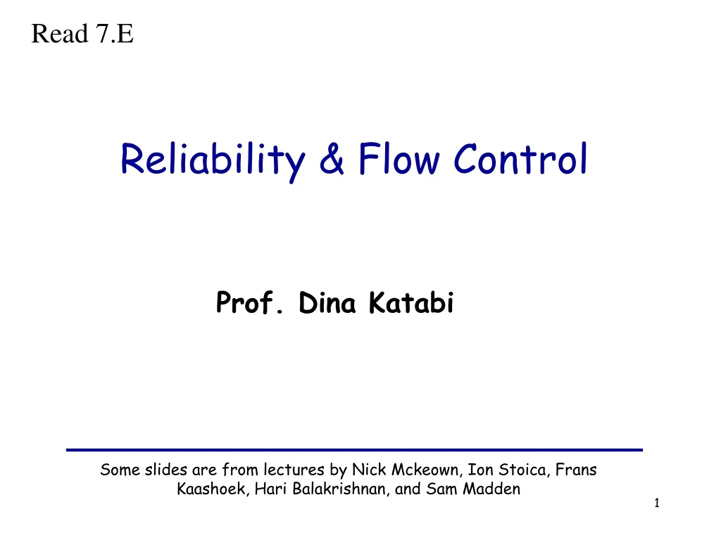 PPT - Reliability & Flow Control PowerPoint Presentation, free download ...