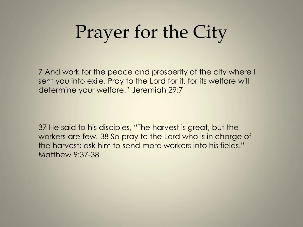 PPT - Prayer for the City PowerPoint Presentation, free download - ID ...