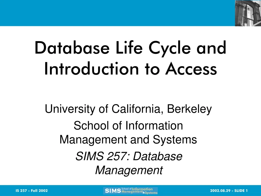 PPT - Database Life Cycle and Introduction to Access PowerPoint Presentation - ID:8752708