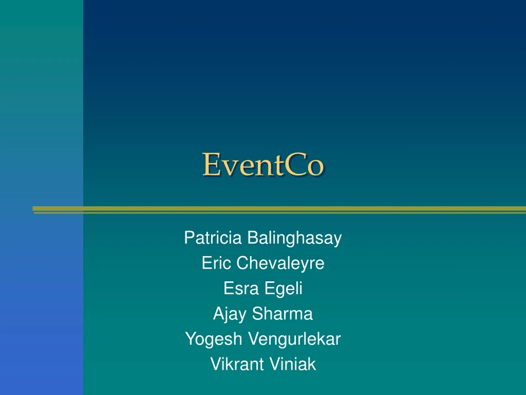 PPT - EventCo PowerPoint Presentation, free download - ID:8754127