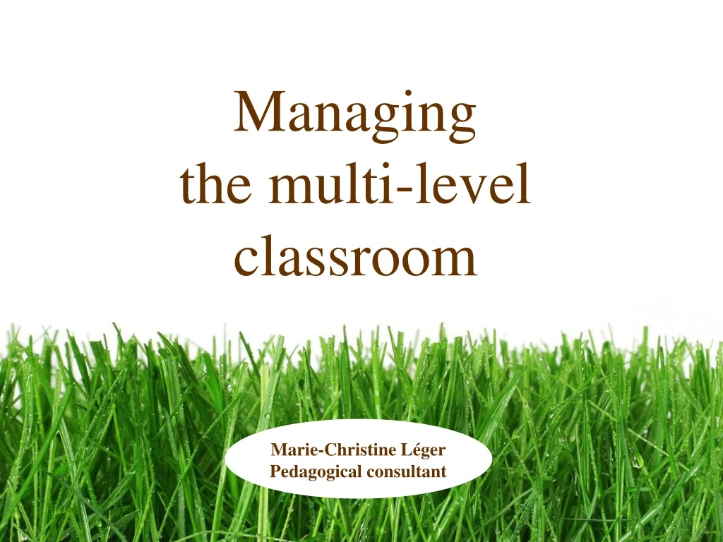 PPT - Managing the multi-level classroom PowerPoint Presentation, free ...
