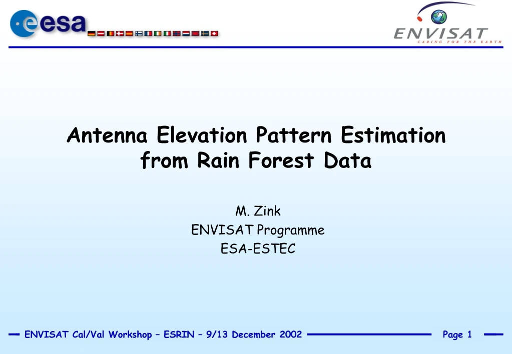 PPT - Antenna Elevation Pattern Estimation from Rain Forest Data ...