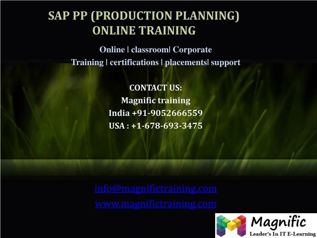 PPT - SAP PP (PRODUCTION PLANNING) ONLINE TRAINING PowerPoint ...