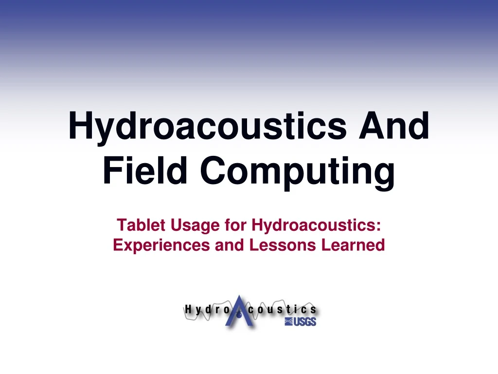 PPT - Hydroacoustics And Field Computing PowerPoint Presentation, free ...