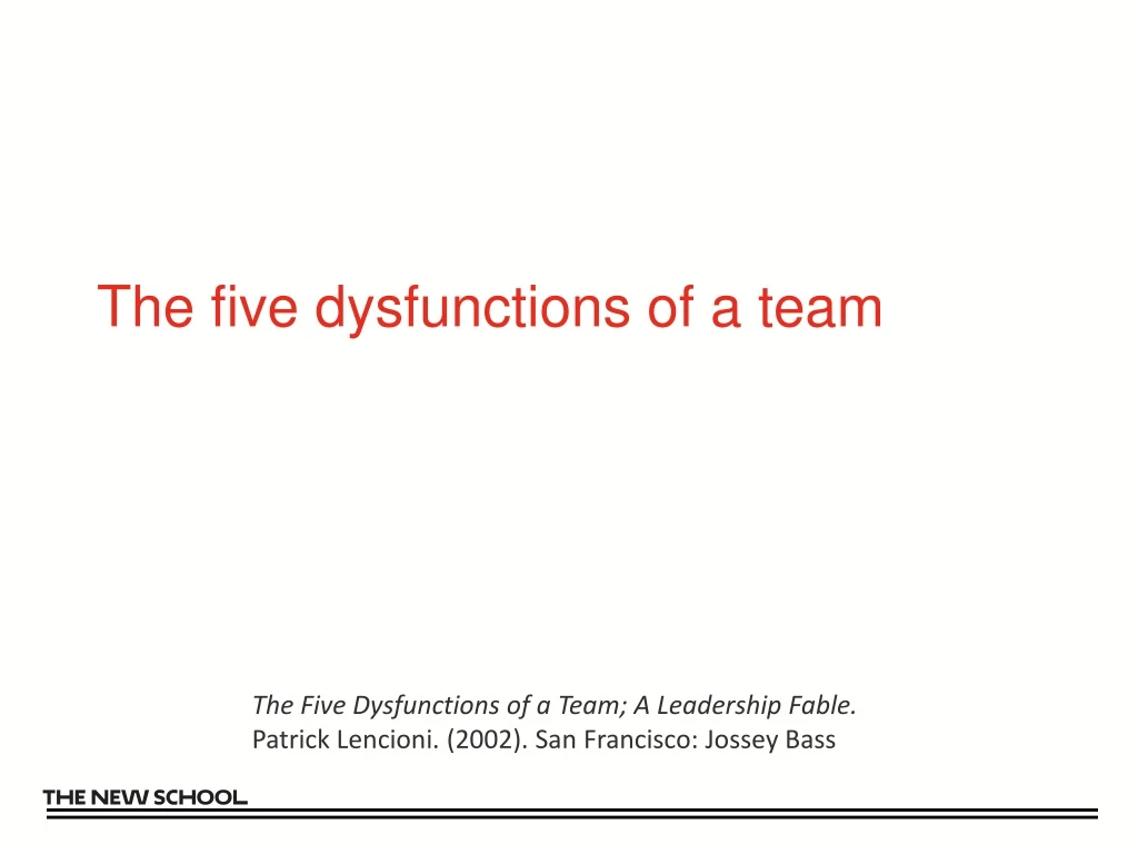 PPT - The five dysfunctions of a team PowerPoint Presentation, free ...