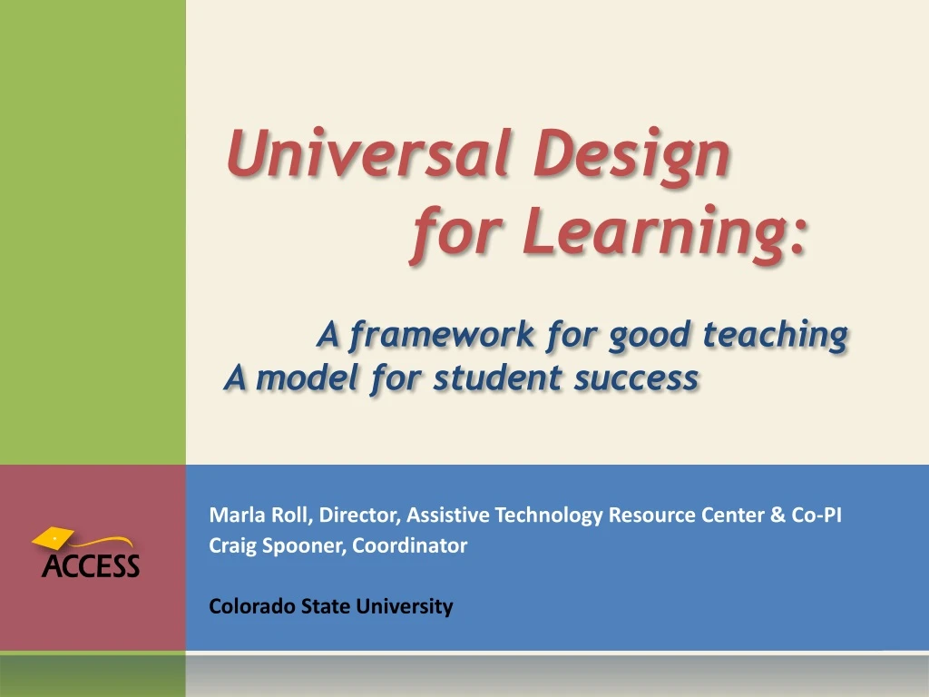 PPT - Universal Design for Learning: A framework for good teaching A ...