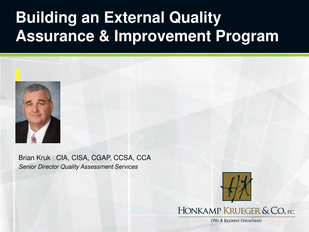 PPT - Building an External Quality Assurance & Improvement Program ...