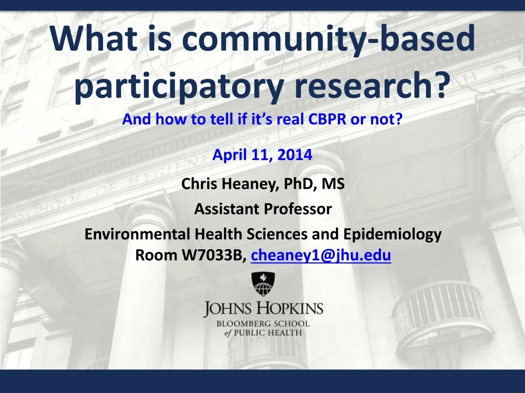 PPT - What is community-based participatory research? And how to tell ...