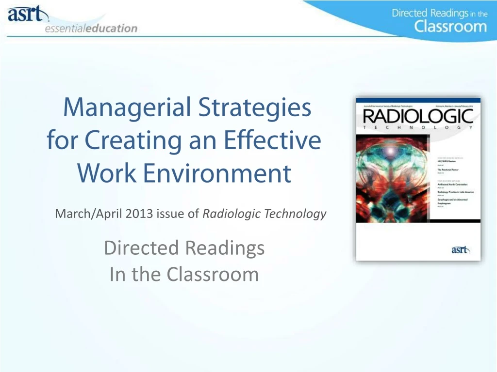 PPT - Managerial Strategies for Creating an Effective Work Environment ...