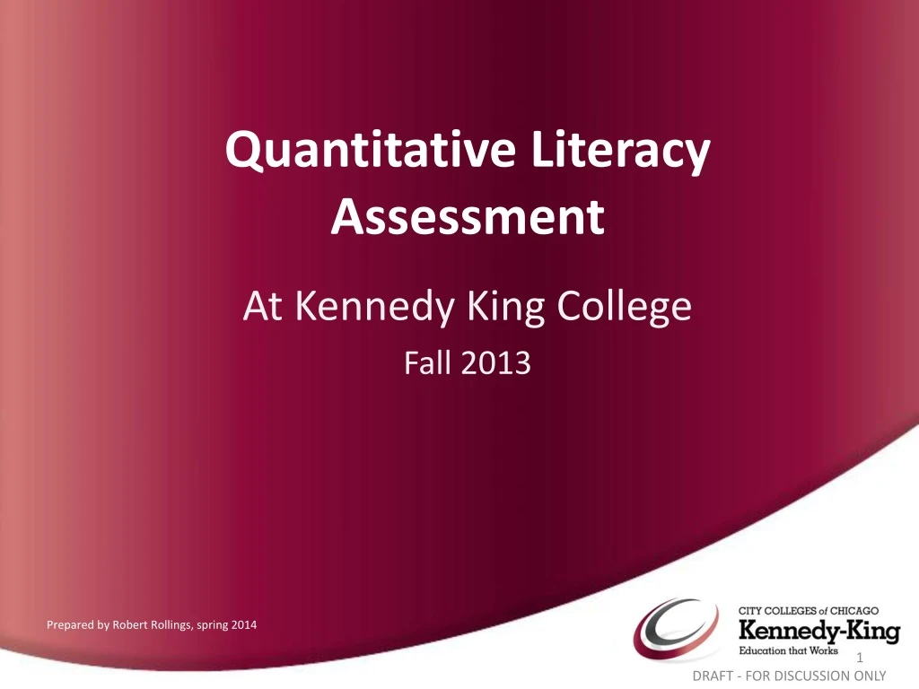 PPT - Quantitative Literacy Assessment PowerPoint Presentation, free ...