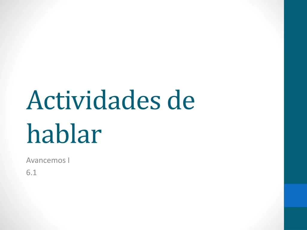 PPT - Actividades de hablar PowerPoint Presentation, free download - ID ...