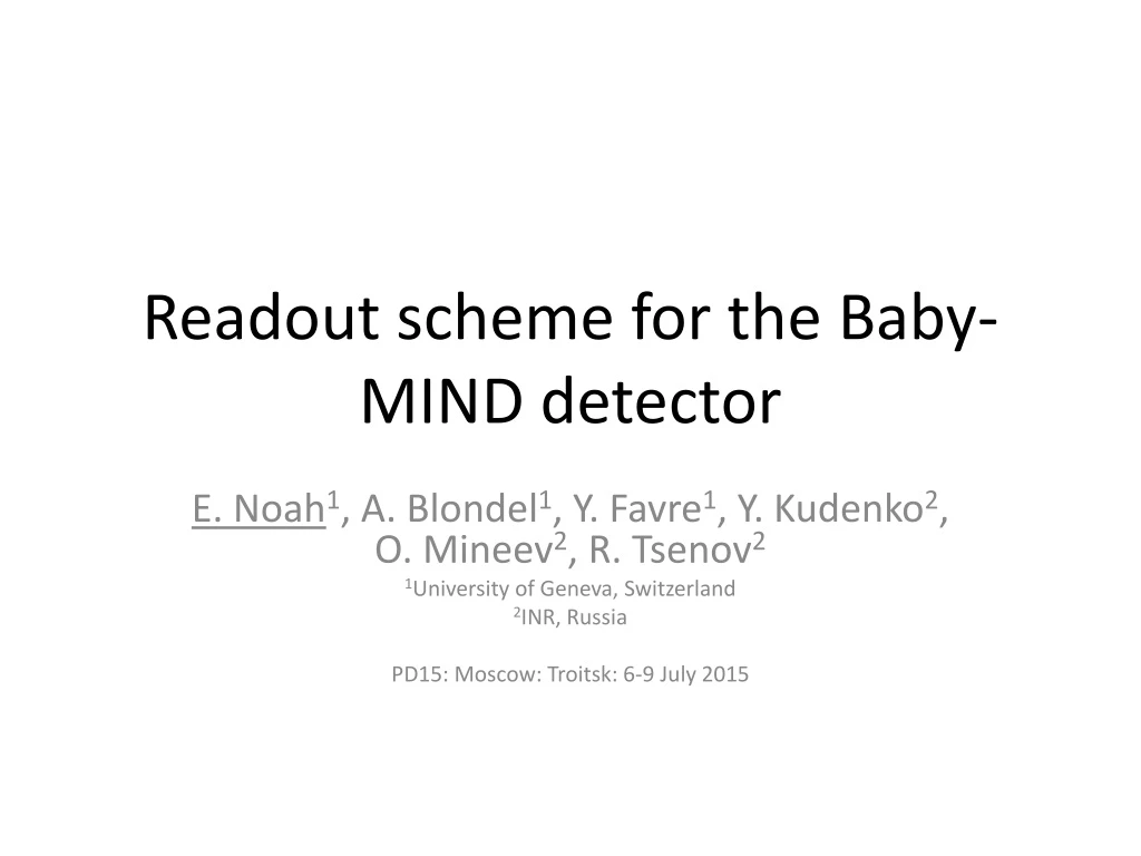 PPT - Readout scheme for the Baby-MIND detector PowerPoint Presentation ...