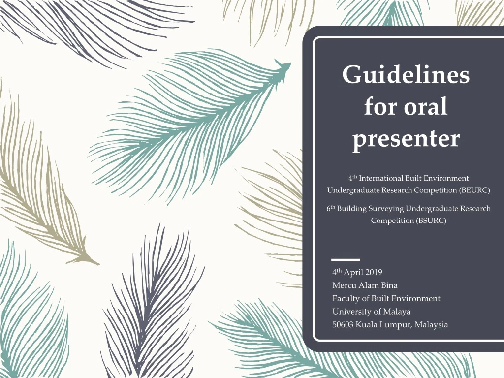 PPT - Guidelines for oral presenter PowerPoint Presentation, free ...
