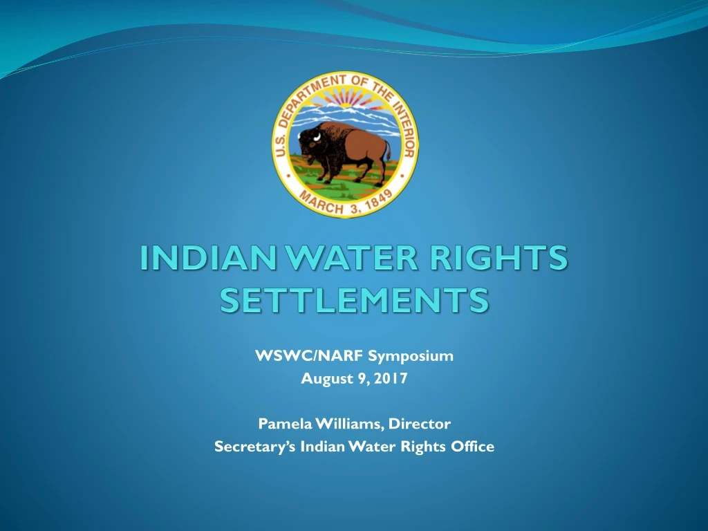 PPT - INDIAN WATER RIGHTS SETTLEMENTS PowerPoint Presentation, free ...