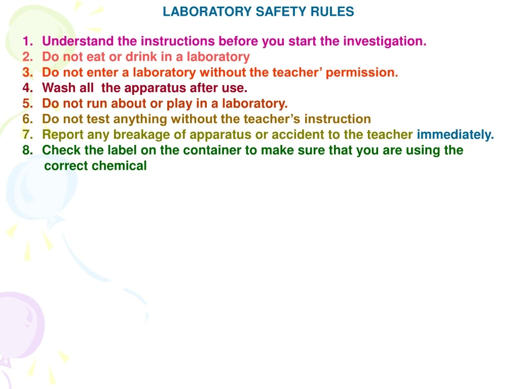 PPT - LABORATORY SAFETY RULES PowerPoint Presentation, free download ...