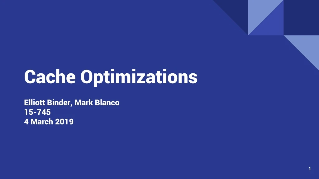 PPT - Cache Optimizations PowerPoint Presentation, free download - ID ...