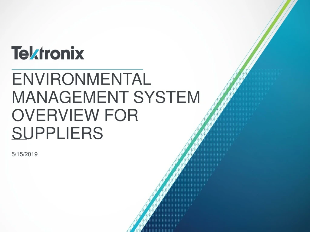 PPT - Environmental management system OVERVIEW FOR SUPPLIERS PowerPoint ...